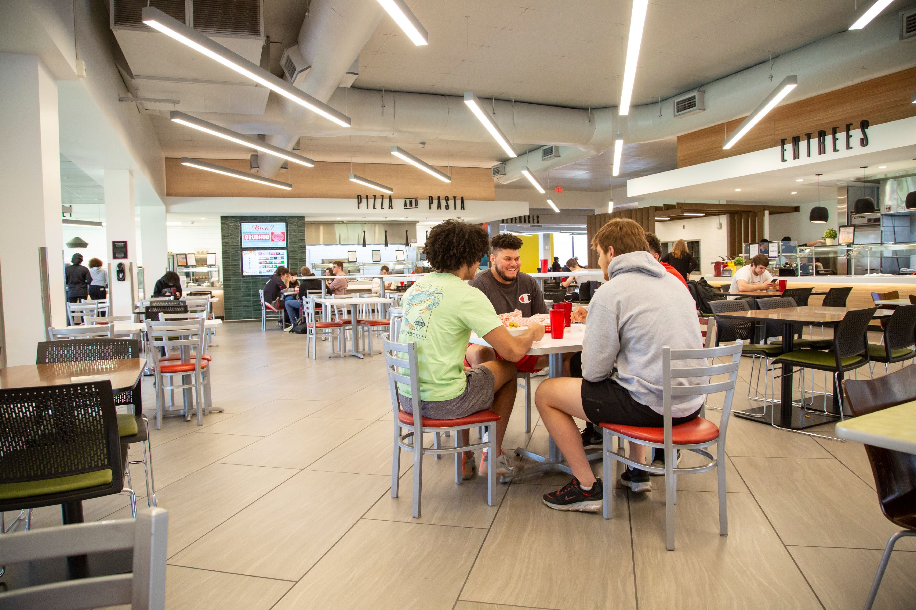 students eating